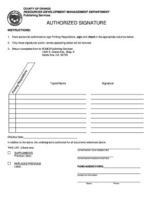 Fillable Online Authorized Signature Form Publishing Services Fax Email Print PdfFiller