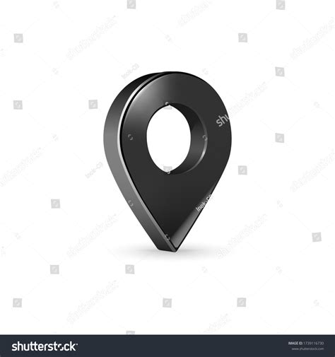 Realistic Stylish D Pointer Map Black Stock Vector Royalty Free Shutterstock