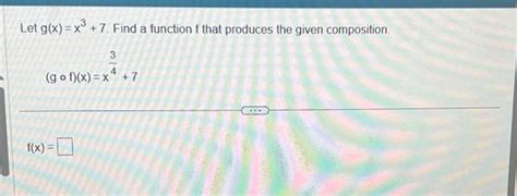 Solved Find Possible Choices For Outer And Inner Functions F