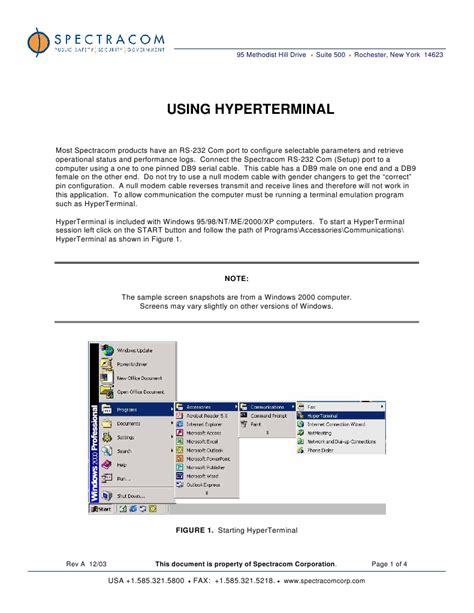 Using Hyperterminal Pdf Computer Networking Manufactured Goods