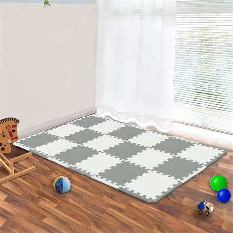 Yostrong Yoc Alb S Rompecabezas De Espuma Entrelazada Con Bordes Rectos Para Jugar Tapete