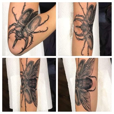 Sick Beetle Tattoo Beetle Tattoo Elbow Tattoos Bug Tattoo
