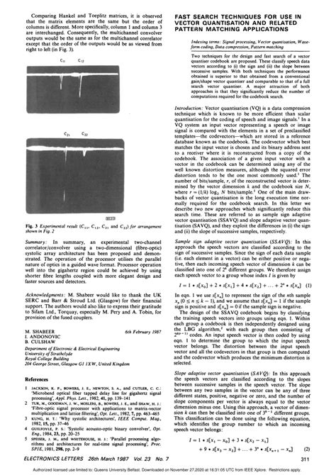 Pdf Fast Search Techniques For Use In Vector Quantisation And Related