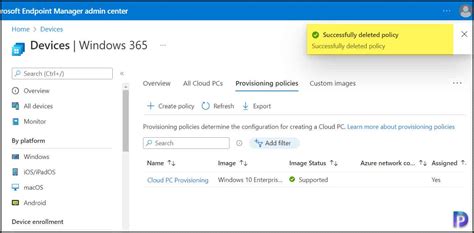 Delete Provisioning Policies From Cloud Pcs In Windows 365