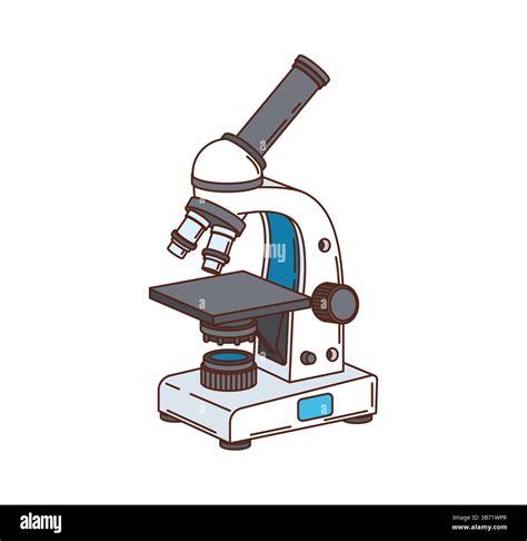 Cartoon Groovy Microscope Showcasing Its Eyepiece Objective Lenses