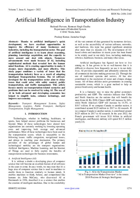 Pdf Artificial Intelligence In Transportation Industry