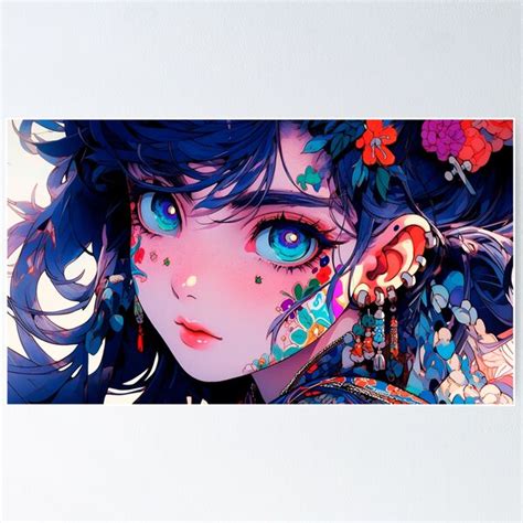 Beautiful Girl Anime Poster For Sale By Iwallglow Redbubble