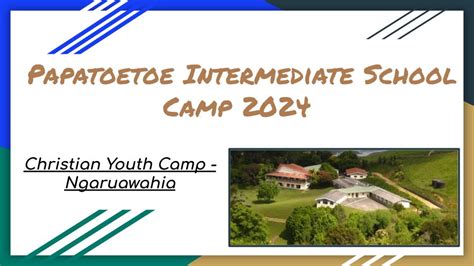 Papatoetoe Intermediate School Camp 2024 Papatoetoe Intermediate School