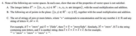 solved none of the following are vector spaces in each