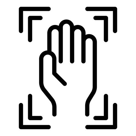 Hand Data Scan Icon Outline Vector Digital Reader 15659794 Vector Art