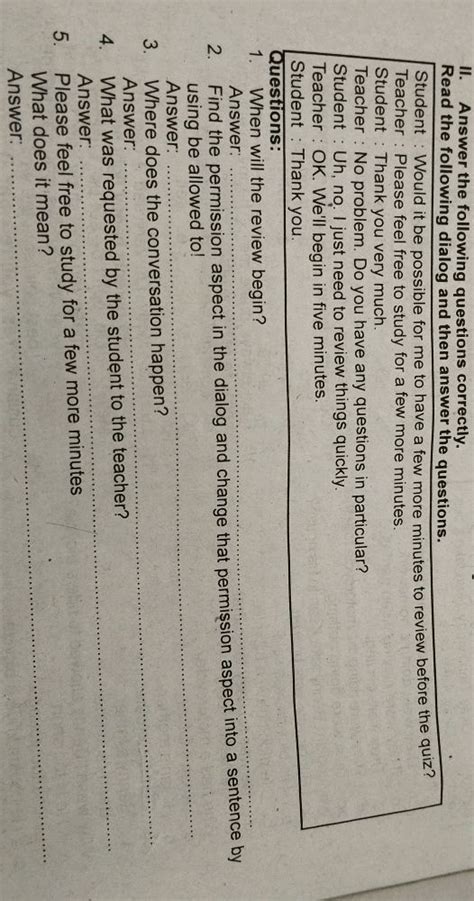 II Answer The Following Questions Correctly StudyX