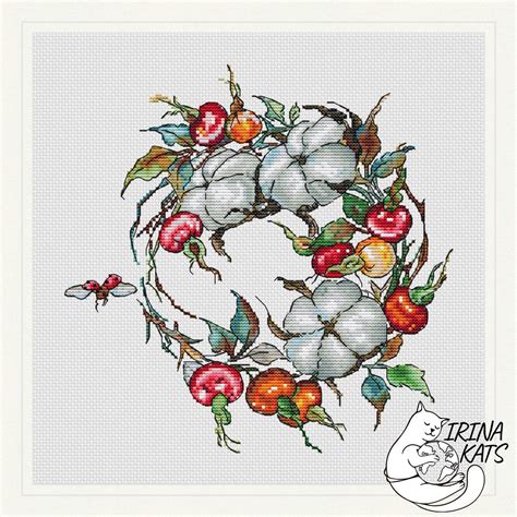 Autumn Cross Stitch Pattern Instant Download Pdf Cotton Cross Stitch Chart Ladybird Cross Stitch