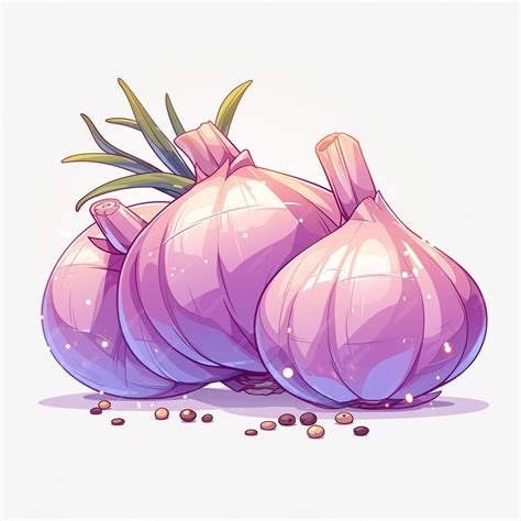 Premium Vector Plump Shallots With Purple Tinged Skin