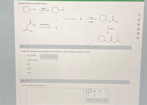 Solved Complete The Following Reaction Scheme A Step 5 Part Chegg