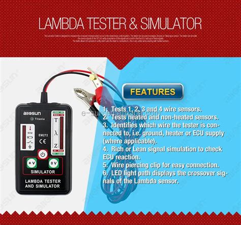 All Sun EM272 Lambda Sensor Tester Simulator For 1 2 3 4 Wires