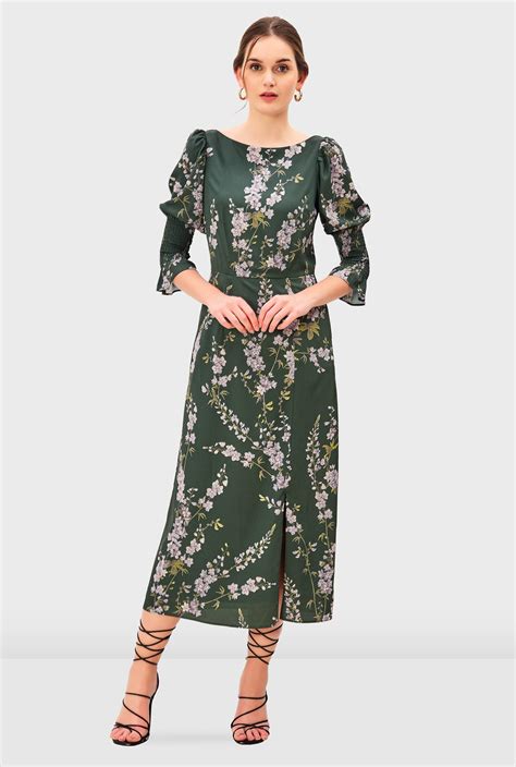 Shop Floral Print Crepe A Line Dress Eshakti