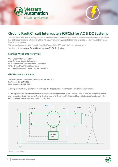 Pdf Ground Fault Circuit Interrupters Gfcis For Ac And Dc Systems