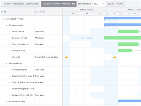 Bryntum Gantt Task Calendars Demo