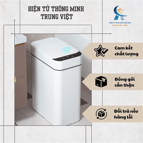 Thùng Rác Thông Minh Thùng Rác Cảm Biến Tự Động Đóng Mở Nắp Thiết Kế