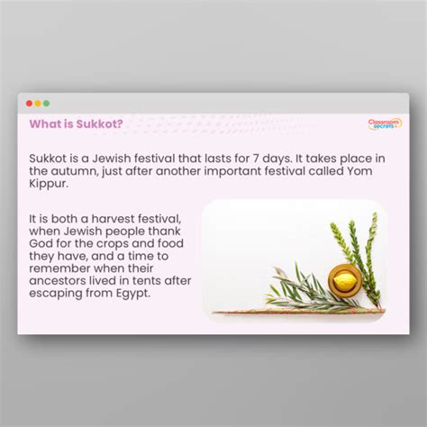 Sukkot Whole School Assembly Ppt Resource Classroom Secrets