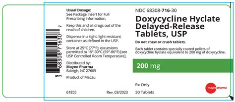 Doxycycline Hyclate Delayed Release Package Insert Prescribing Info