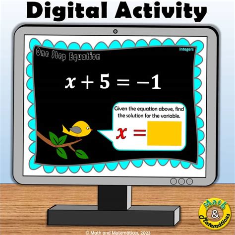 Solving One Step Equations With Integers Digital Activity Boom Cards
