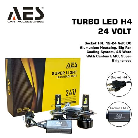 Jual Turbo Led Headlight H4 12 24 Volt Shopee Indonesia