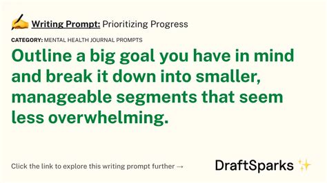 Writing Prompt Prioritizing Progress • Draftsparks