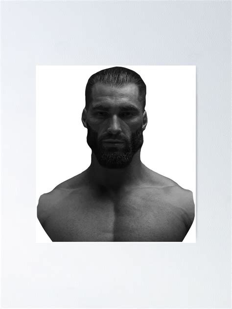Póster Gigachad Tchad Giga Chad Húmedo Meme De Sikee Redbubble