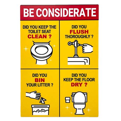 Be Considerate Did You Keep The Toilet Clean Signage 148mm X 210mm