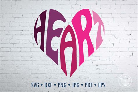 Heart Word Art Svg Dxf Eps Png  Cut File By Prettydd Thehungryjpeg