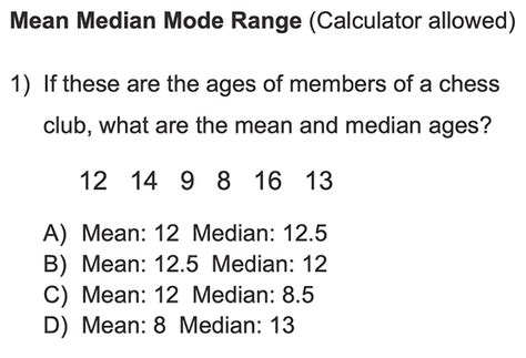 GED Mean Median Mode Get Sum Math