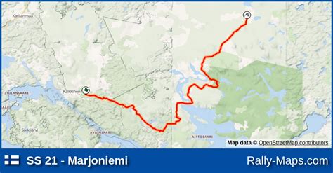 Ss 21 Marjoniemi Stage Map Hankiralli 1984 Erc 🌍 Rally
