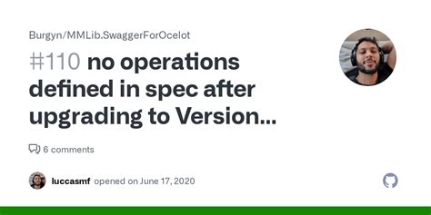No Operations Defined In Spec After Upgrading To Version Issue