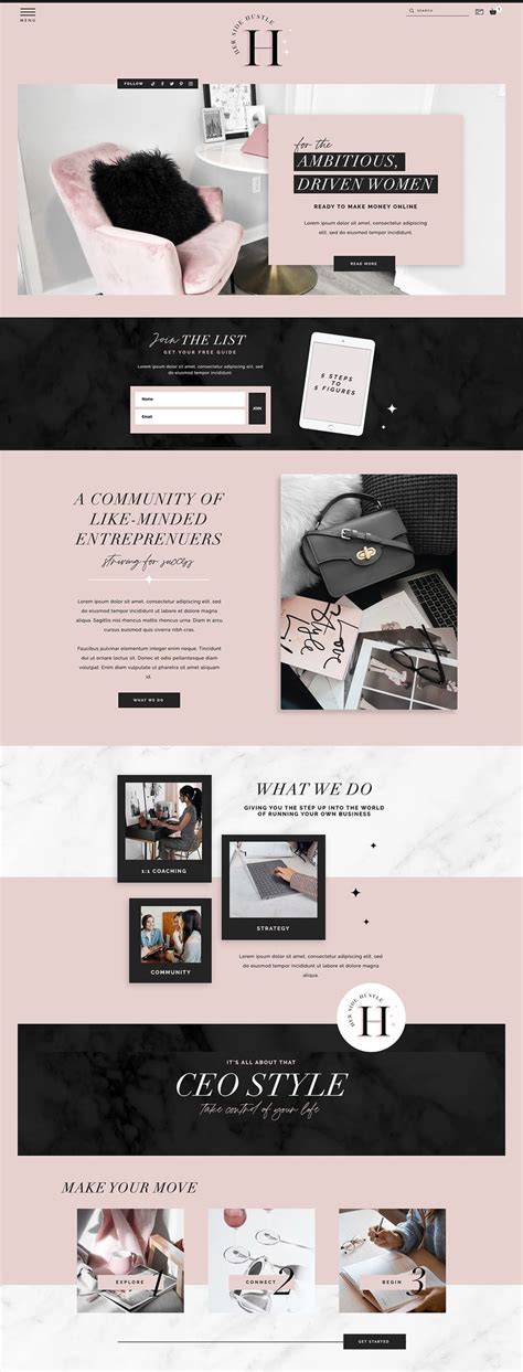 Wix Website Template Business Coach Social Media Website Creative Wix Layout Wix Web Design Girl
