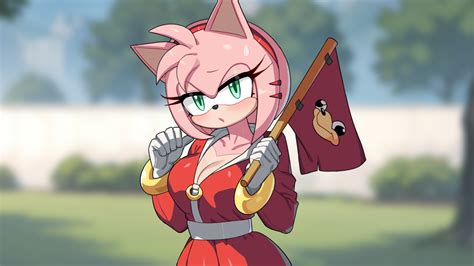 Amy Rose And Ugandan Knuckles Sonic Drawn By Drunkoak Danbooru