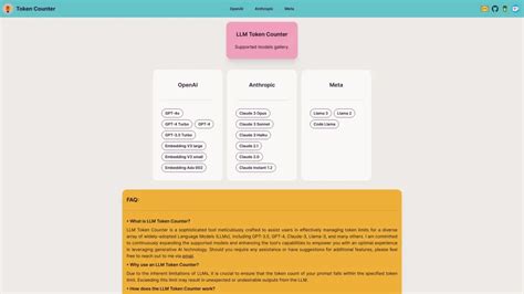 Llm Token Counter 一个基于浏览器的工具，用于计算各种 Llm 的令牌。