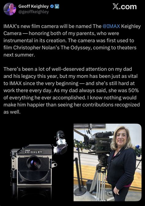 The New Smaller Lighter Quieter Imax Film Camera Will Be Named The