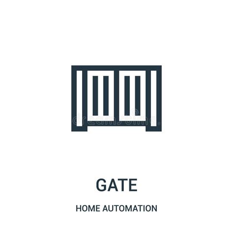 Gate Icon Vector From Home Automation Collection Thin Line Gate