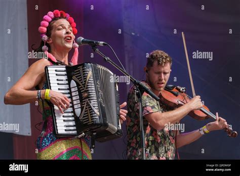 Natalia Tena And Sam Apley Of Molotov Jukebox Performing At Weyfest Festival Tilford England