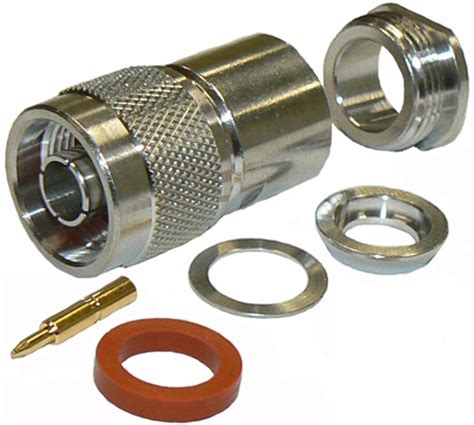 Low P I M N Type Male Solder Pin Clamp Connector Plug For Rg213 Tri