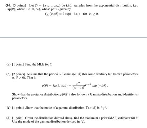 Solved Q4 [5 ﻿points] ﻿let D {x1 Dots Xn} ﻿be I I D