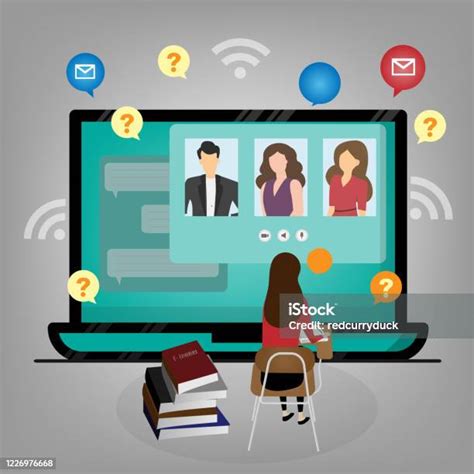 E러닝 및 Vdo 컨퍼런스의 플랫 벡터 컨셉 디자인 노트북 컴퓨터 배경 그림에 E러닝 Brand Name Online