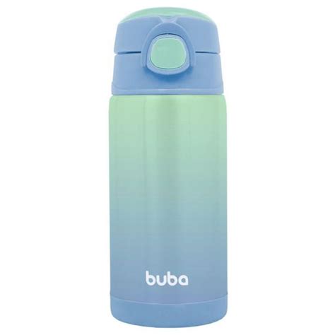 Garrafa Copo Infantil Térmico Parede Dupla Canudo Buba Azul ml Garrafa Térmica Infantil