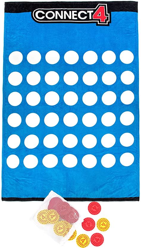 Jay Franco Connect 4 Game Blanket Set 60 X 90 Microfiber Blue