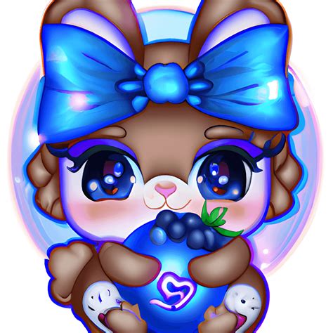 Chibi Blueberry Bunny Graphic · Creative Fabrica