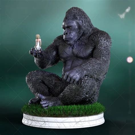 King Kong Stl 3d Print Files King Kong Lion Sculpture Digital Artwork
