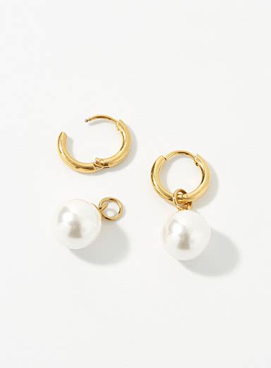 Shimmery Pearl Earrings Simons Simons
