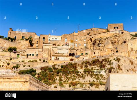 Panorama Of Matera Puglia Italy The Sassi And The Park Of The