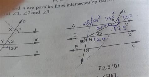 Nd N Are Parallel Lines Intersected Ind ∠1∠2 And ∠3nfig 8107 Filo